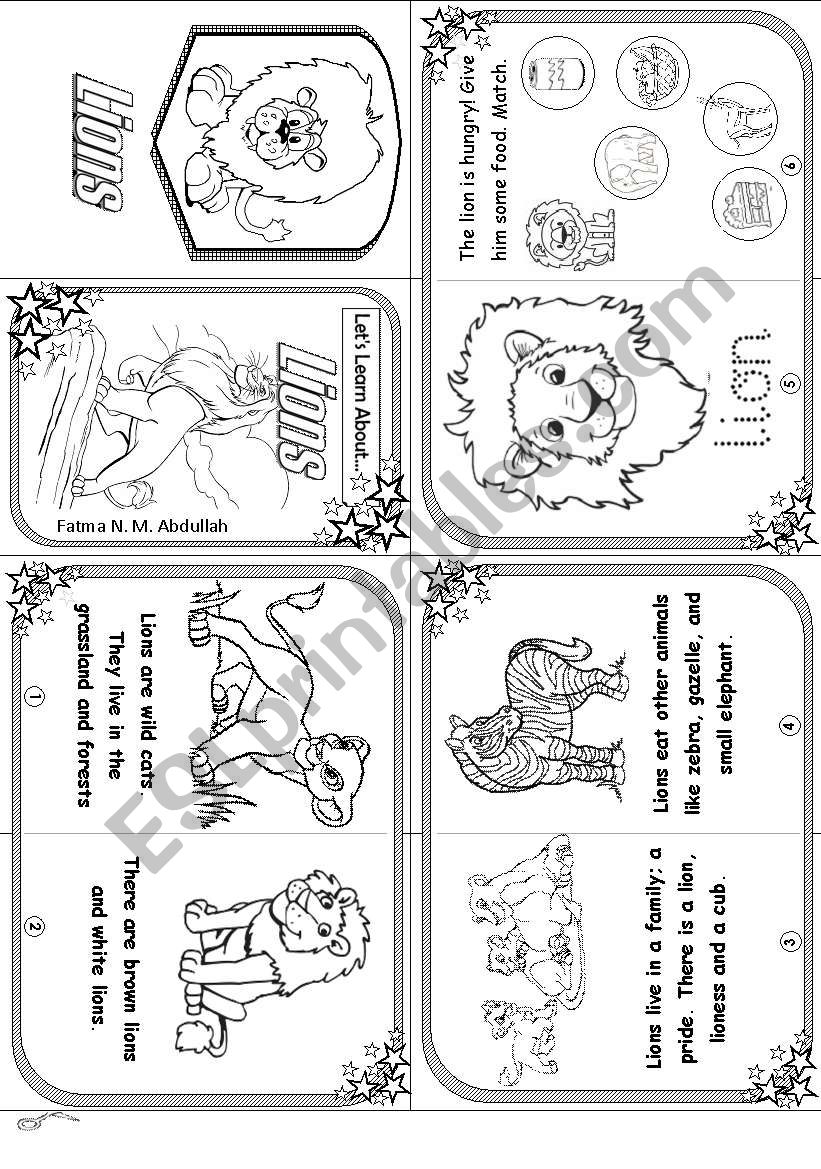 Let´s Learn About Lions [ Beginners / Minibook ] - ESL worksheet by ...